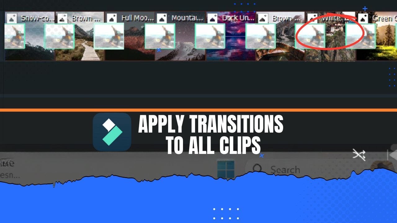 How to apply transitions to all clips at once in Filmora - YouTube