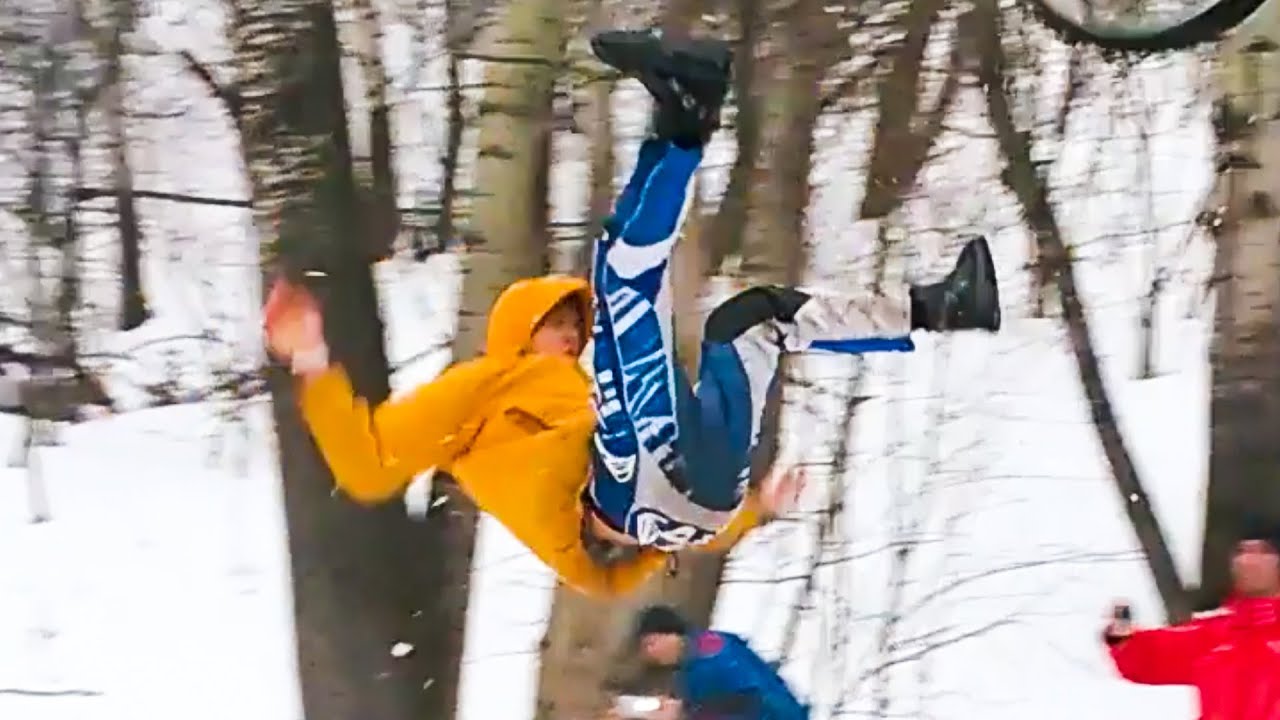 Mountain Biker Fails Mid Air | Inglorious Ice Sports - YouTube