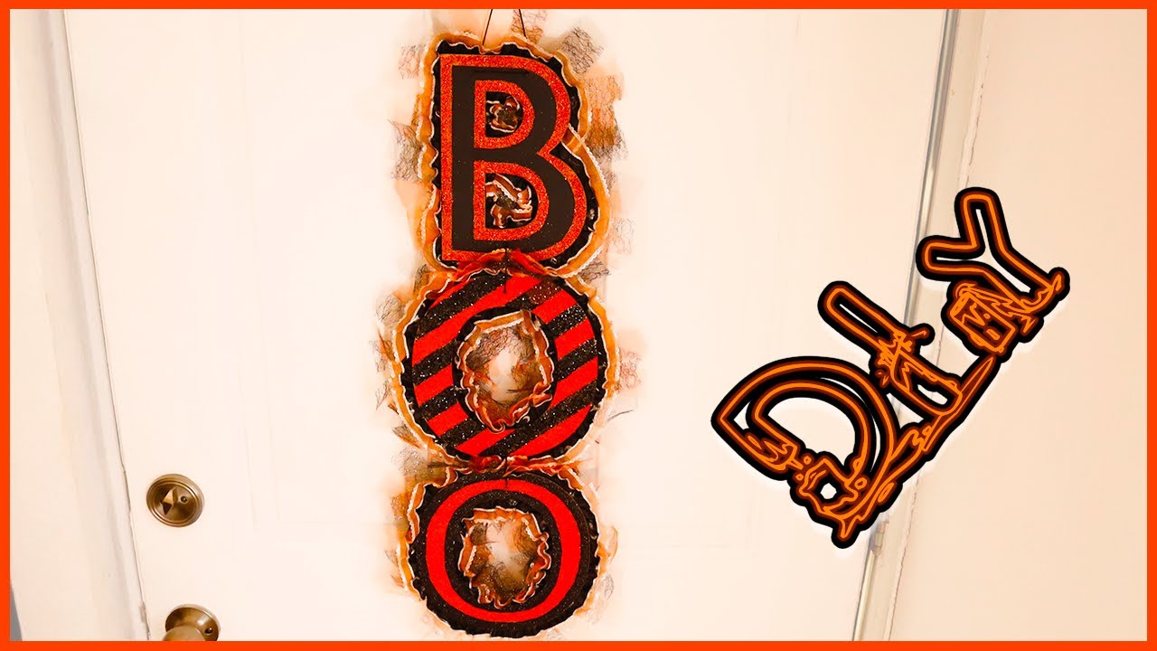 DIY BOO..!! Ideas para Halloween Decoración de Puertas - YouTube