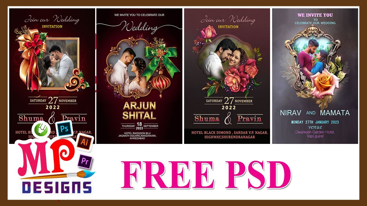 Wedding Card Psd | Free Psd File | Mp designs - YouTube