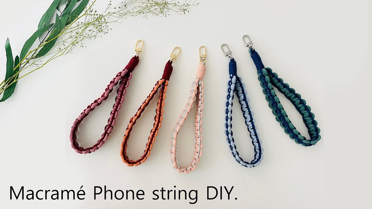 마크라메 핸드폰 스트랩 Macramé Phone string DIY - YouTube