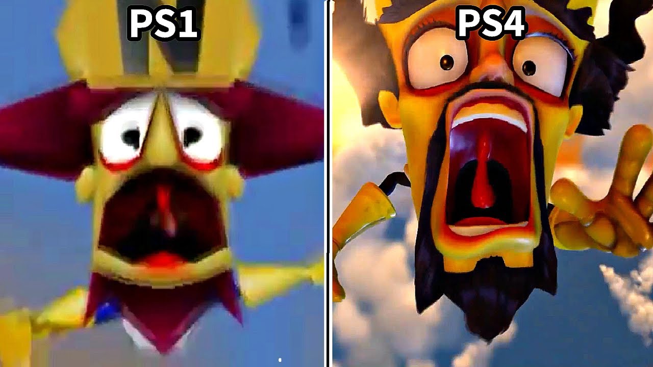 Crash Bandicoot N. Sane Trilogy - PS4 vs PS1 Graphics Comparison - ALL ...