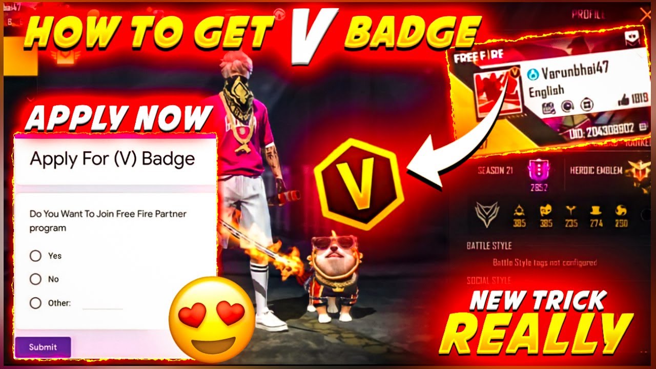 How To Get V Badge In FreeFire 🤯 | No Youtube Channel | Apply For V ...
