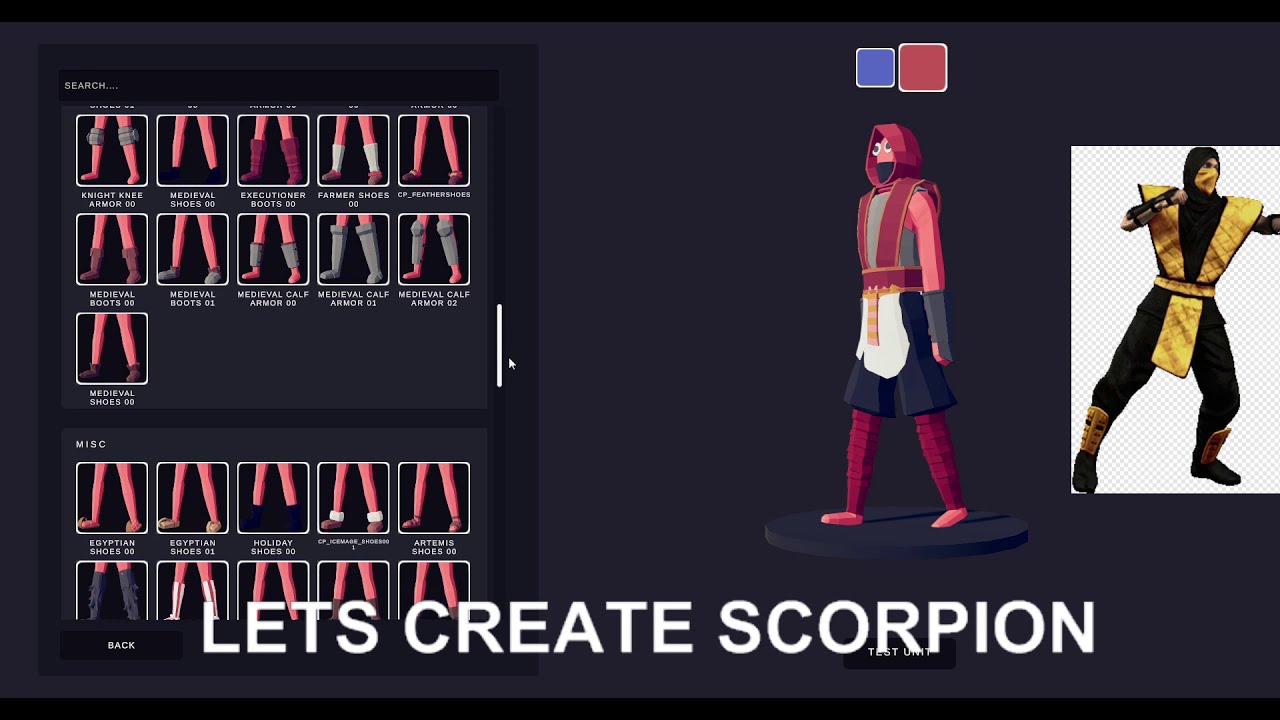 TABS Unit Creator Lets Try Creating Scorpion Of Mortal Combat - YouTube