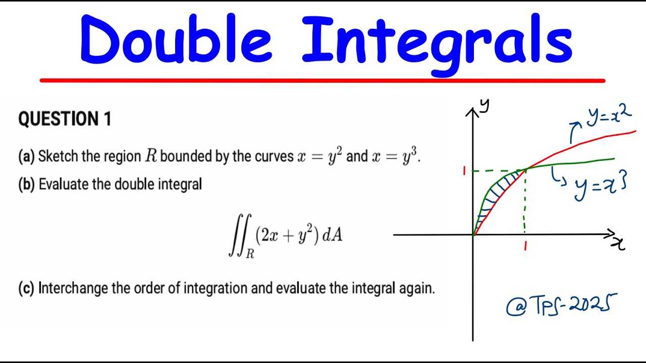 INTEGRATE 2X + Y SQUARED OVER R BOUNDED BY X SQUARED & X CUBED - YouTube