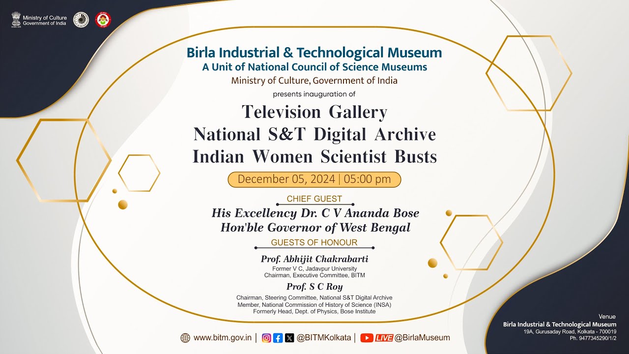 Inauguration of Television Gallery, Bust of Indian Women Scientists ...