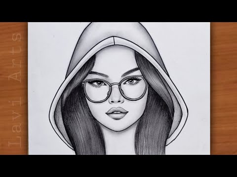 How to draw easy Girl with Hood and glass Pencil Drawing | girl drawing | rasm chizish | Tutorial