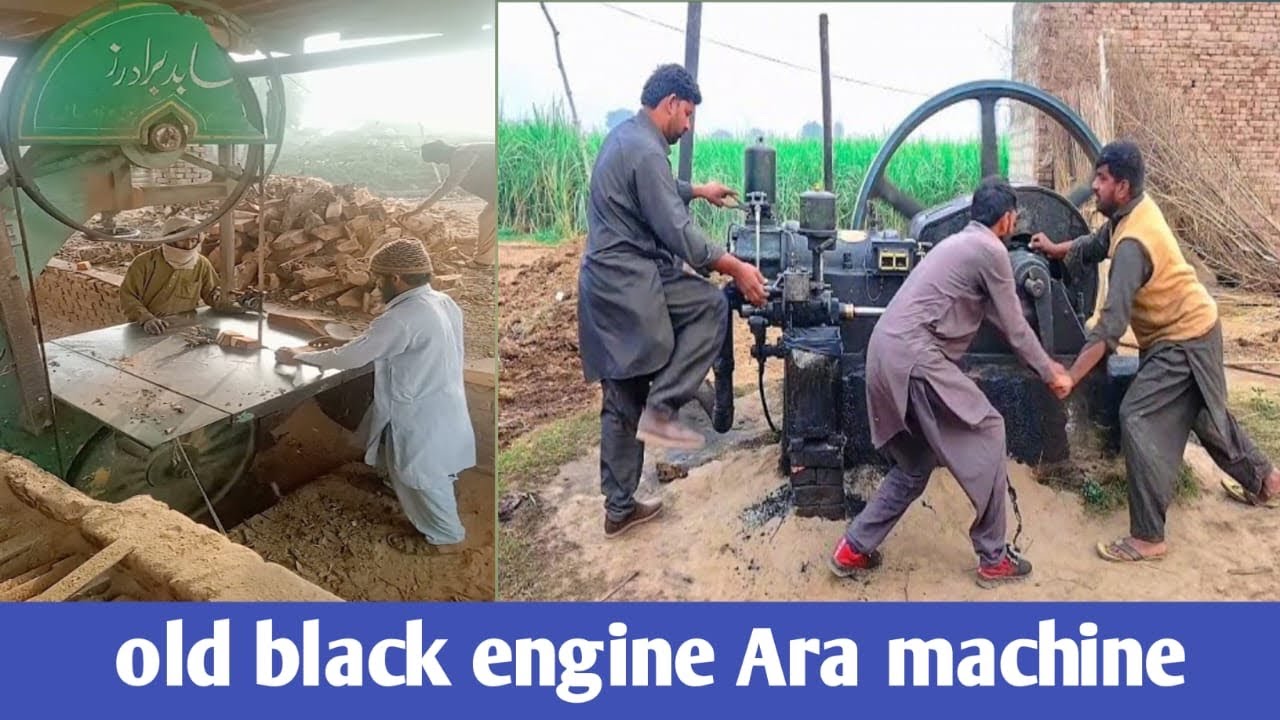 Amazing starting old black diesel engine Ruston Hornsby Engine sound ...