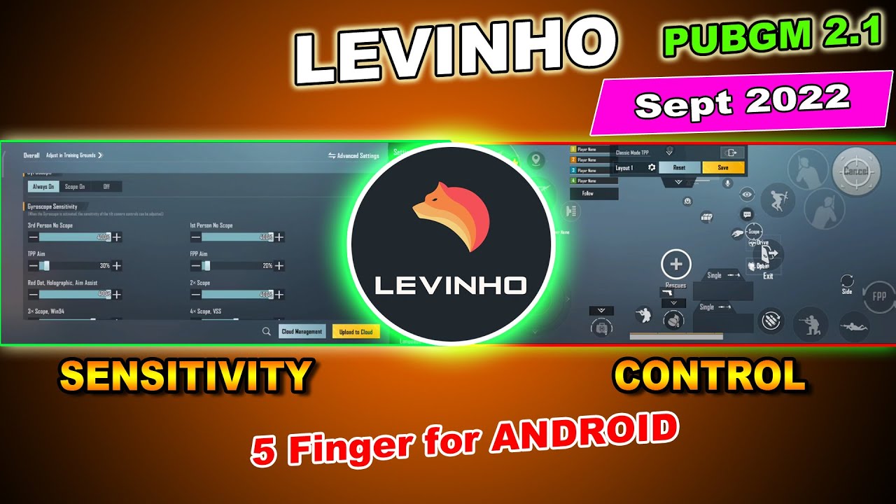 NEW 2.1 LEVINHO Sensitivity & Levinho Control 5 Finger PUBG Mobile 2022 ...