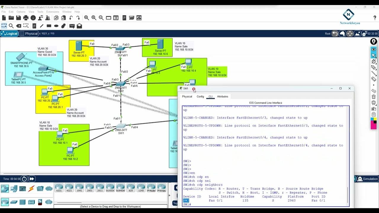 CDP Basic Overview Lab in CISCO Packet Tracer | CCNA | Lab in Packet Tracer - YouTube