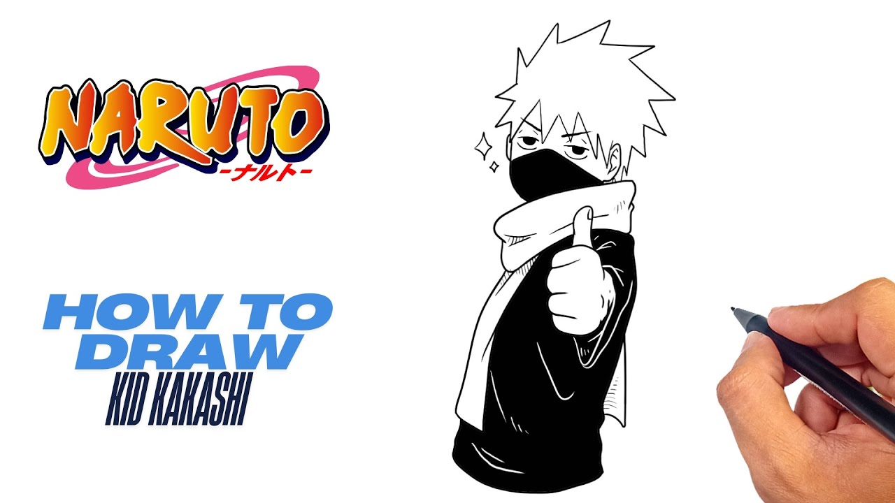 How to draw Kakashi Kid - Drawing Kid Kakashi from Naruto - YouTube