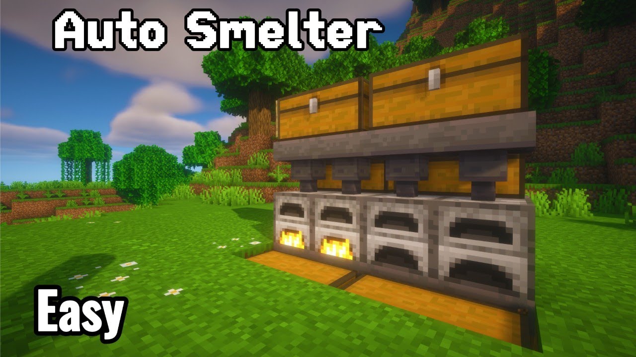 Minecraft Easy Auto Smelter Tutorial - YouTube