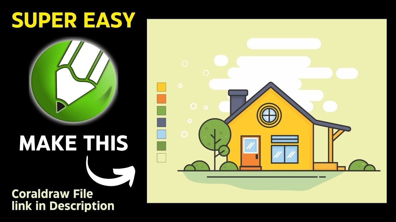 EASY ILLUSTRATION IN CORELDRAW | HOME | HOW TO DESIGN | #coreldraw # ...