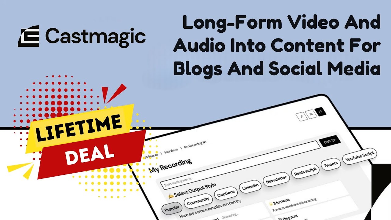 Castmagic Lifetime Deal (2025) - Is Castmagic Must Have AI Tool on AppSumo? - YouTube