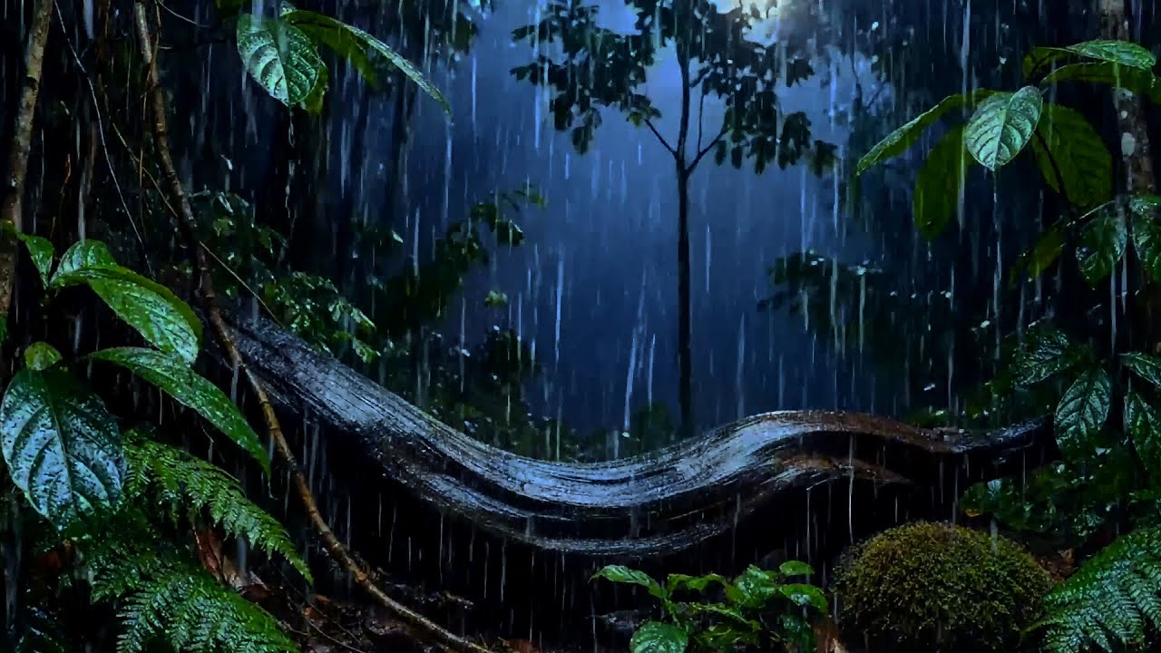🌙 Calm Rain in Dark Forest — Sleep Ambience for Insomnia Relief, Stress ...