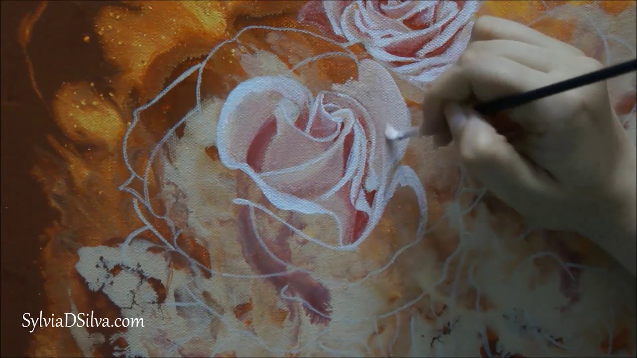 How to paint realistic Roses in Acrylic (Part 1) - YouTube
