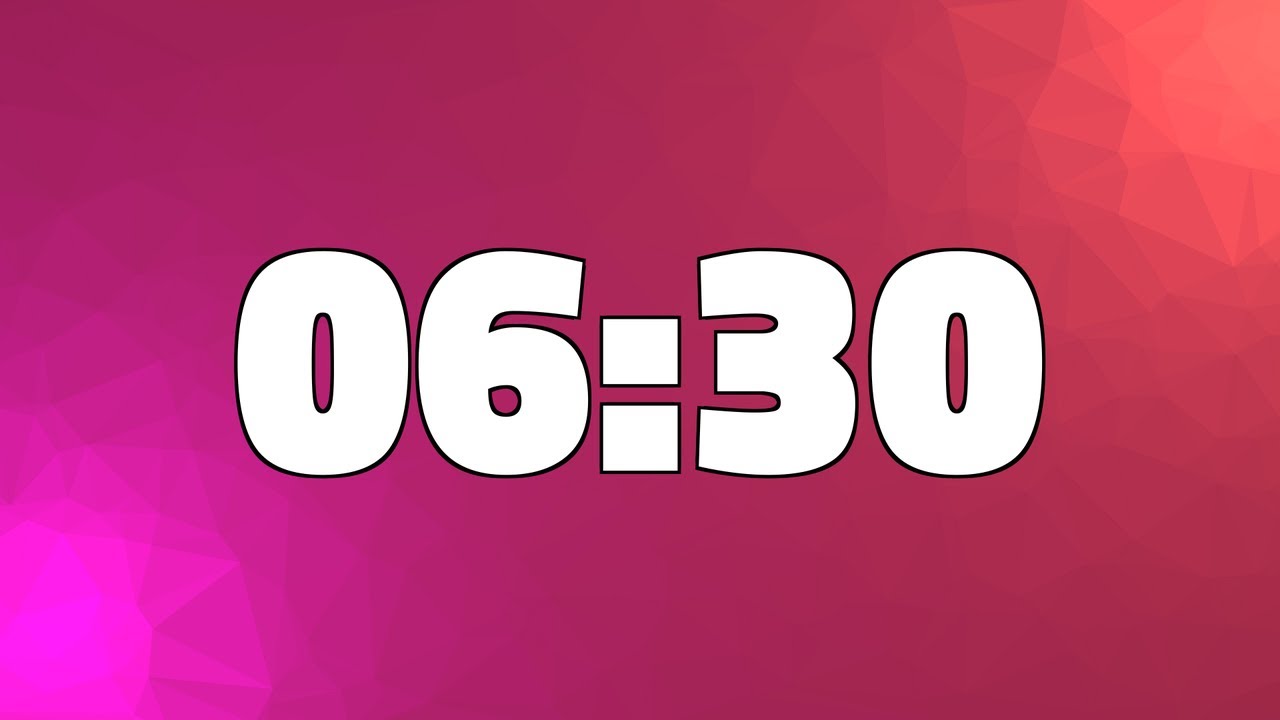 6 MINUTES AND 30 SECONDS TIMER [390 seconds - Pink Triangles Background ...