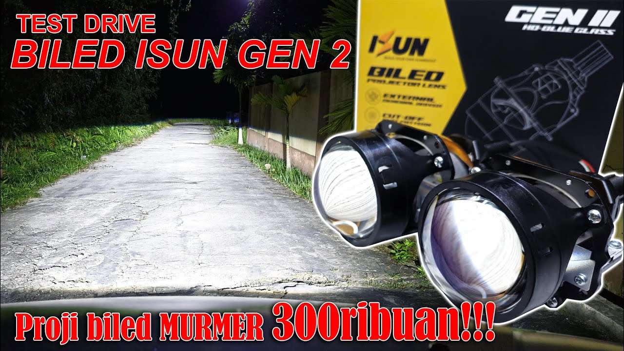 Test Drive Projector Biled ISUN Gen 2 55W - YouTube