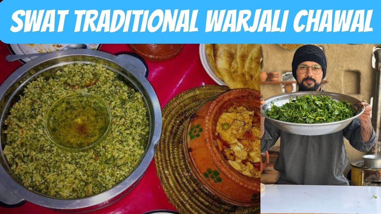 Warjali rice recipe | palak saag rice recipe | swat traditional chukan ...