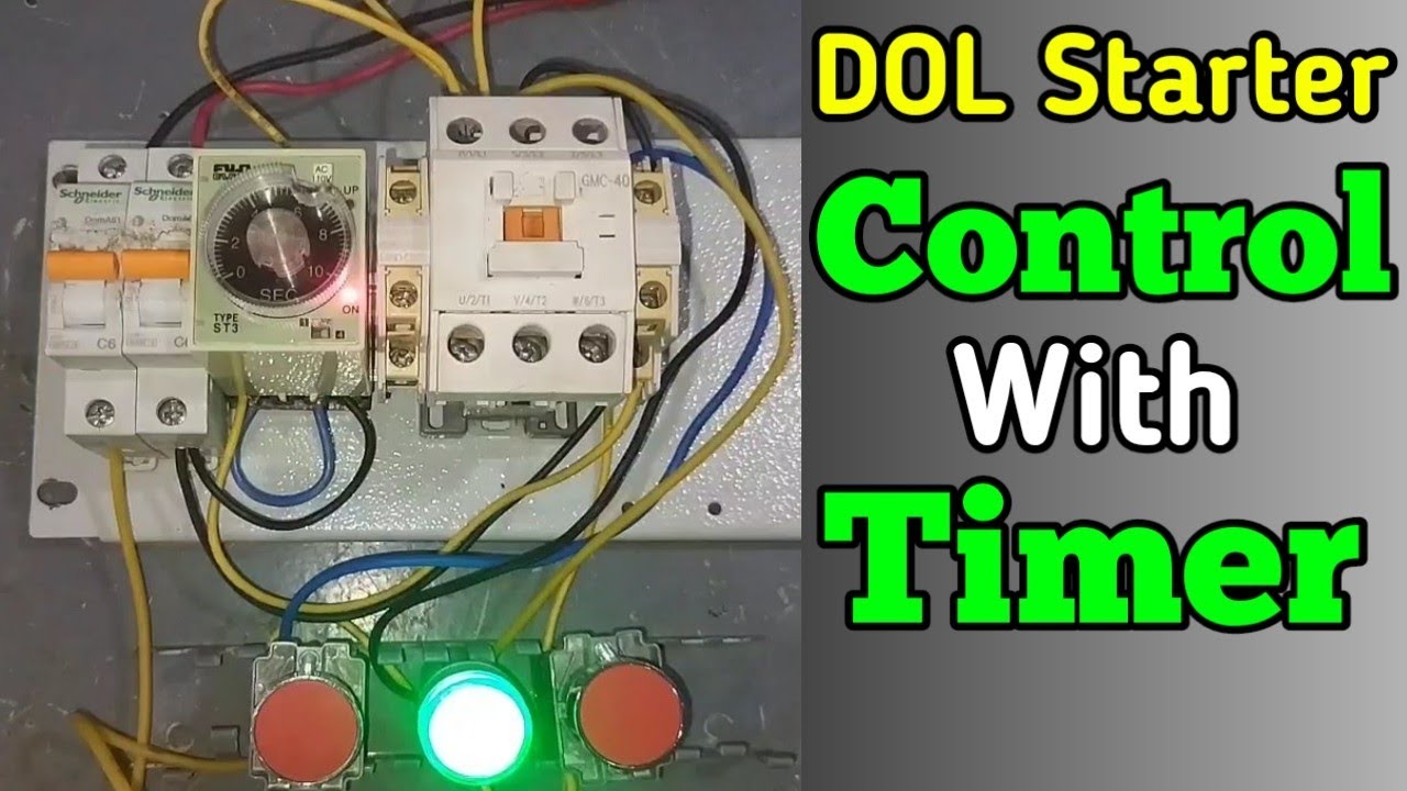 DOL Starter Control Circuit with Timer || How to Make Automatic ON OFF ...