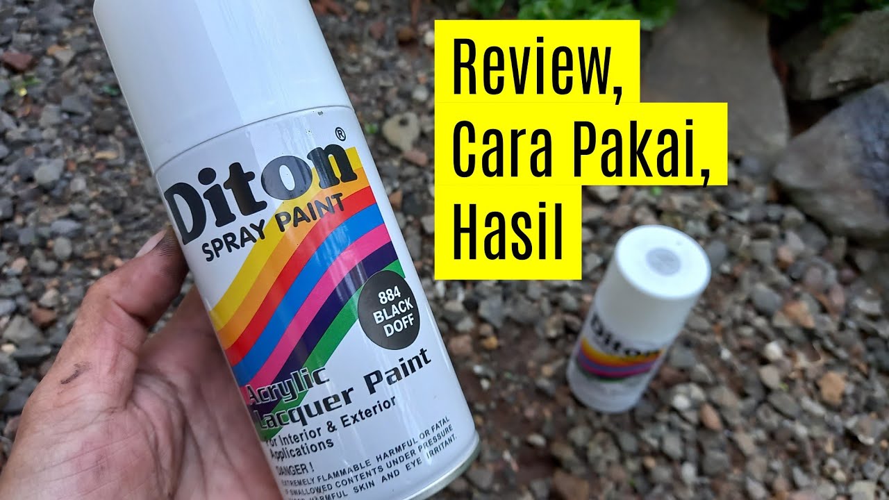 Review Cat Semprot DITON Spray Paint Black Doff (Hitam Doff) 884 - YouTube
