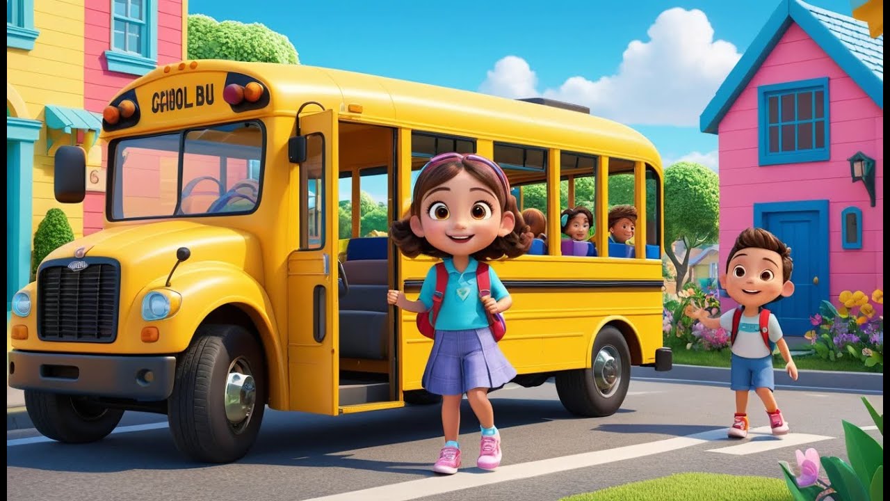 Wheels Go Round and Round – JJ’s School Bus Ride | Fun Transportation ...