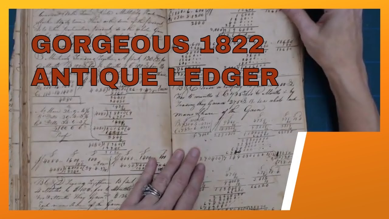 Antique 1822 Calligraphy Handwritten Mathematical Parchment Ledger ...