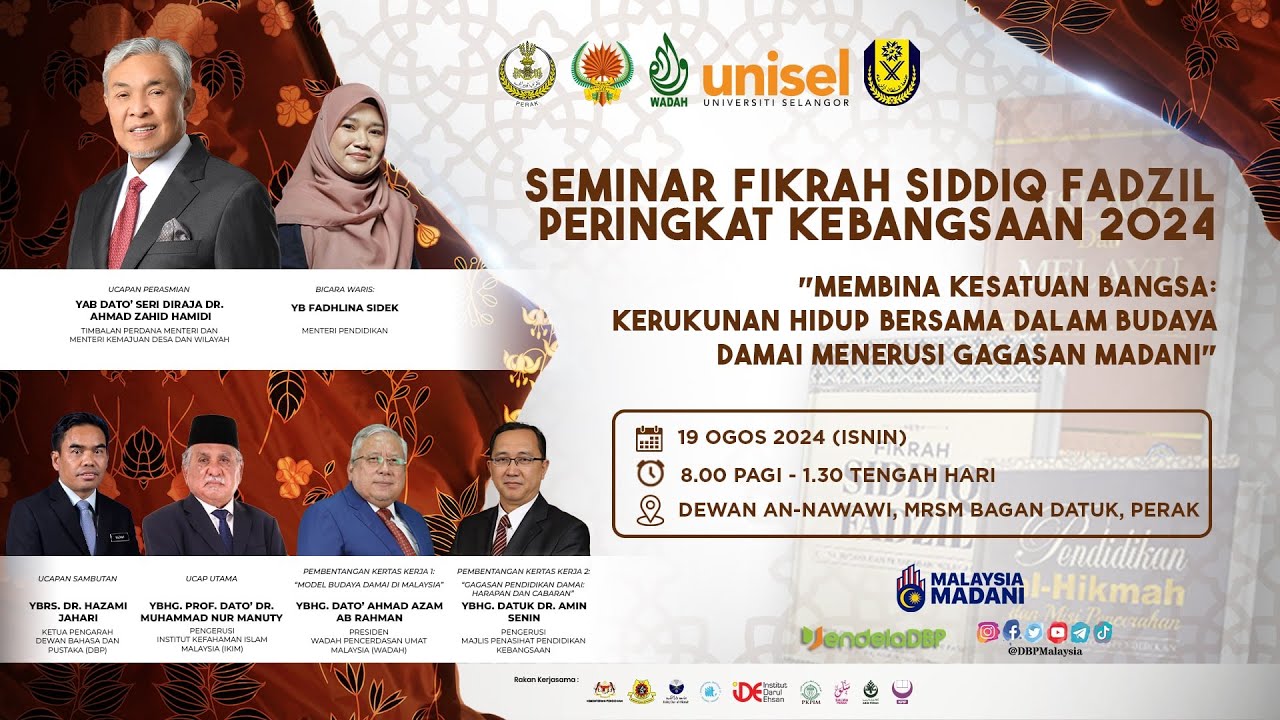 PERASMIAN PENUTUP SEMINAR FIKRAH SIDDIQ FADZZIL PERINGKAT KEBANGSAAN ...
