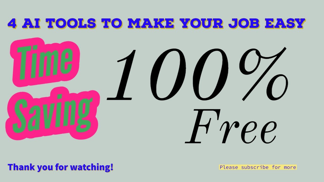 4 AI tools to make your job easy - YouTube