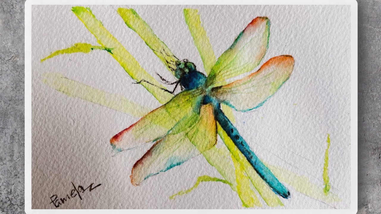Easy Watercolor Loose Dragonfly Painting Tutorial - YouTube