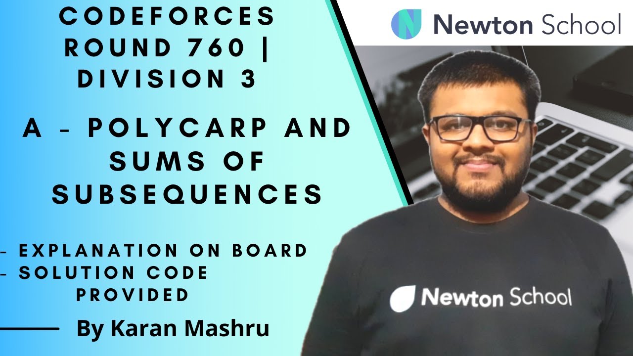 Codeforces Round 760 Division 3 | A : Polycarp And Sums Of Subsequences Solution | In Hindi ...