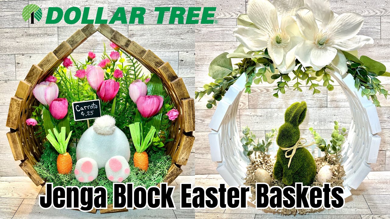Dollar Tree 🌳 Jenga Block Easter 🐰Basket - YouTube