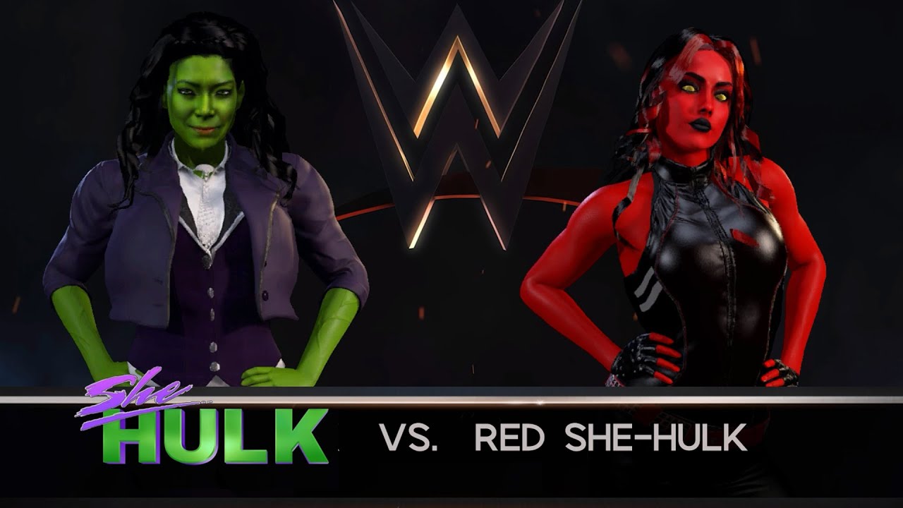 SHE HULK VS RED SHE HULK - WWE 2K22 - YouTube