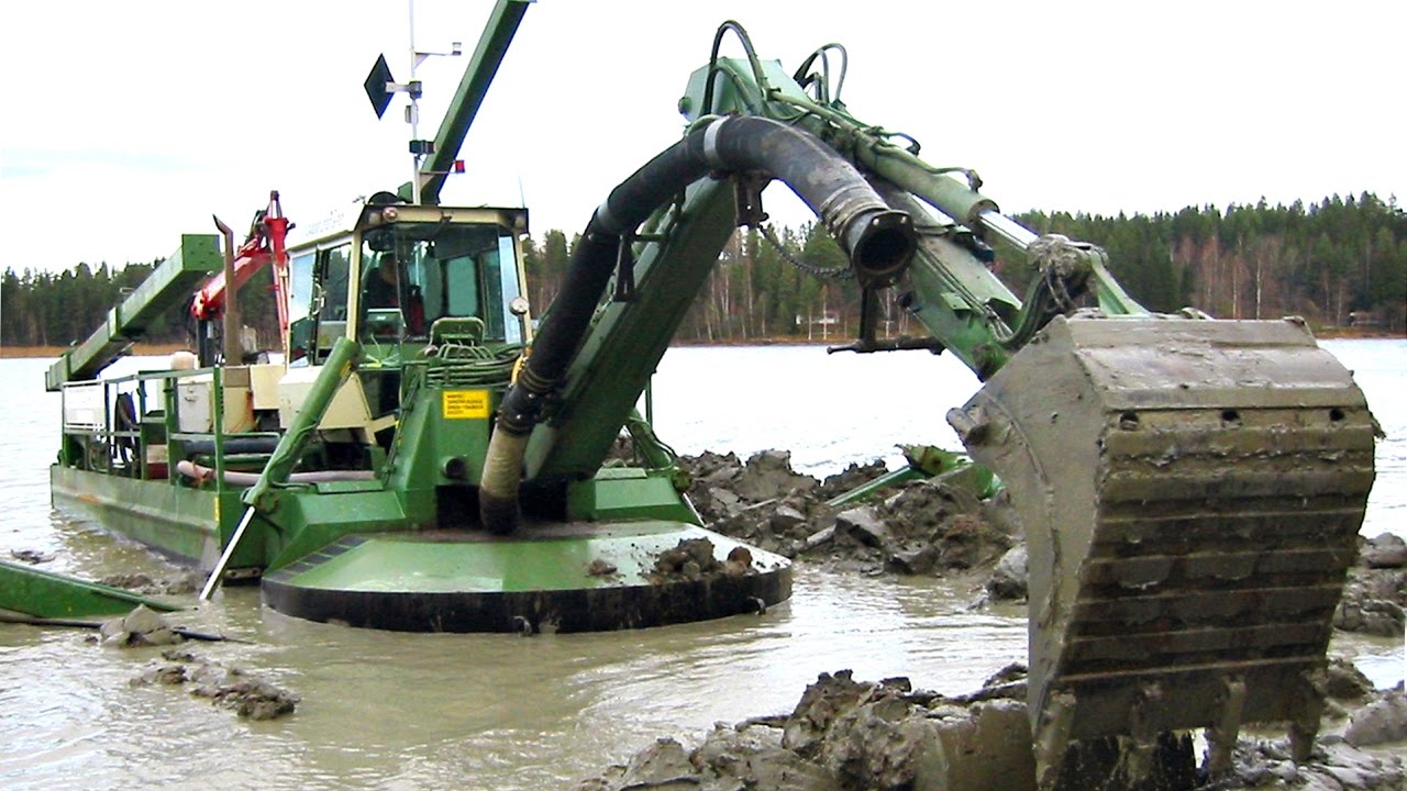 Watermaster Dredger - Backhoe work - YouTube