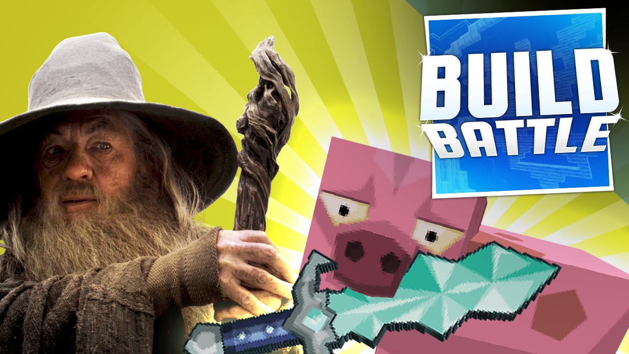 Minecraft: Build Battle - PORK SWORDS AND WIZARD HATS - YouTube