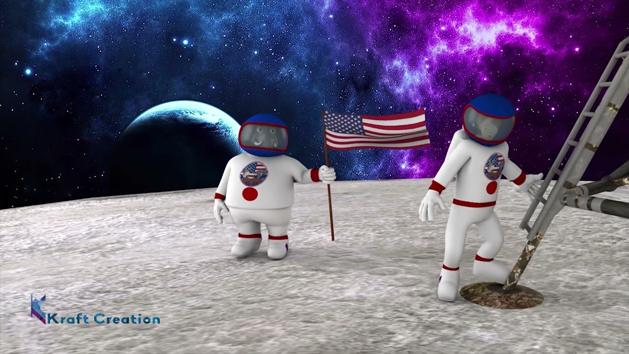 Landing on the Moon 3D animation #KCGI - YouTube