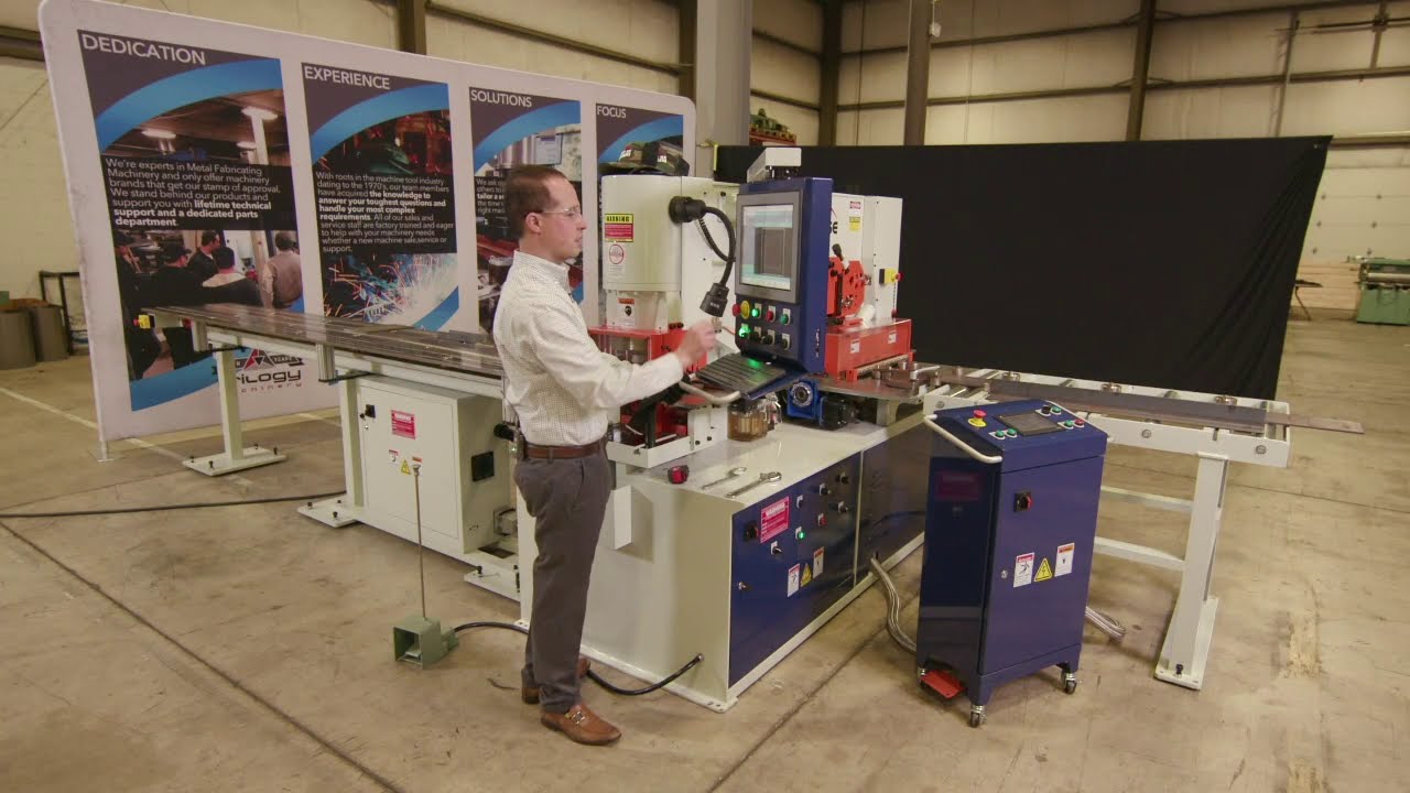 Sunrise Semi-Automatic CNC Ironworker Live Demo - YouTube