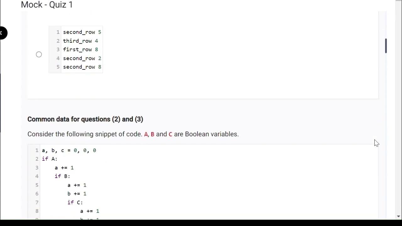 Python Mock Quiz 1 IITM Bs degree Data Science #python#iitm#iit#datascience#video#ytshorts - YouTube