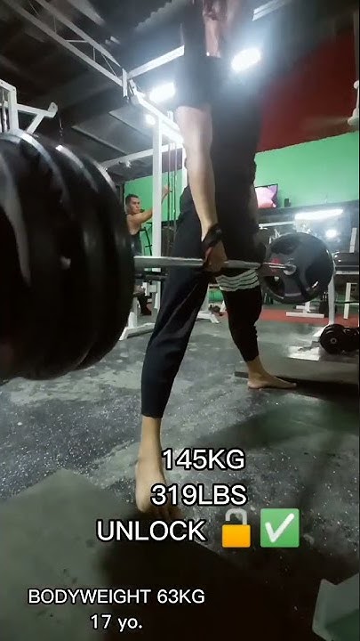 145kg 319lbs deadlift at 17yo 63kg - YouTube