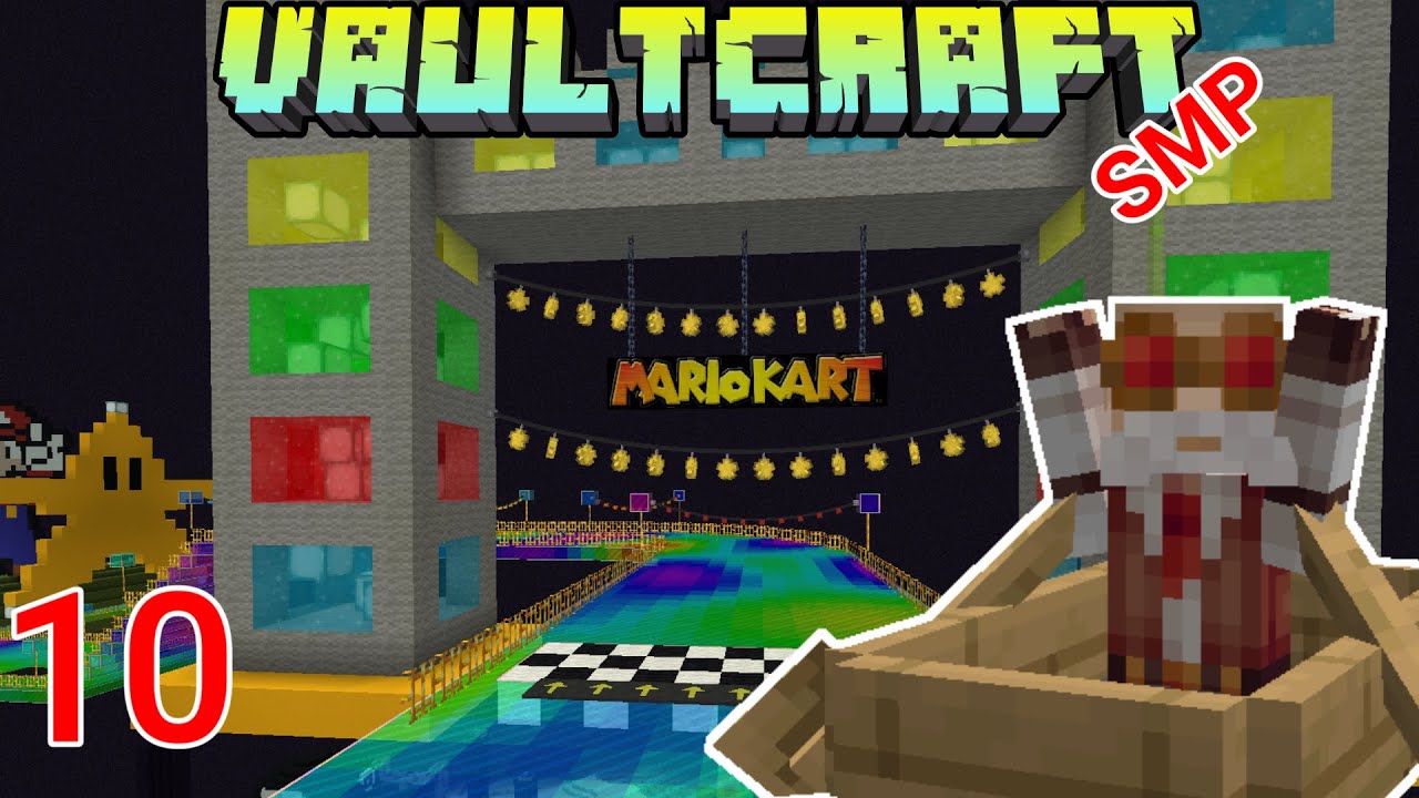 Check out this amazing Rainbow Road boat race track! - VaultCraft SMP - Vault Hunters 1.18 - YouTube