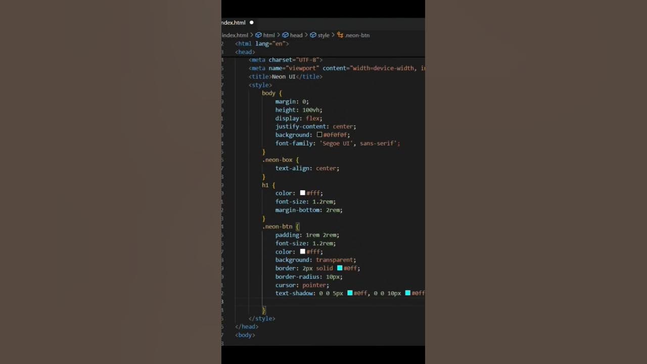 Neon UI #coding #webdesign #website #frontend #viralvideo #softwareengineer #short #html #css ...