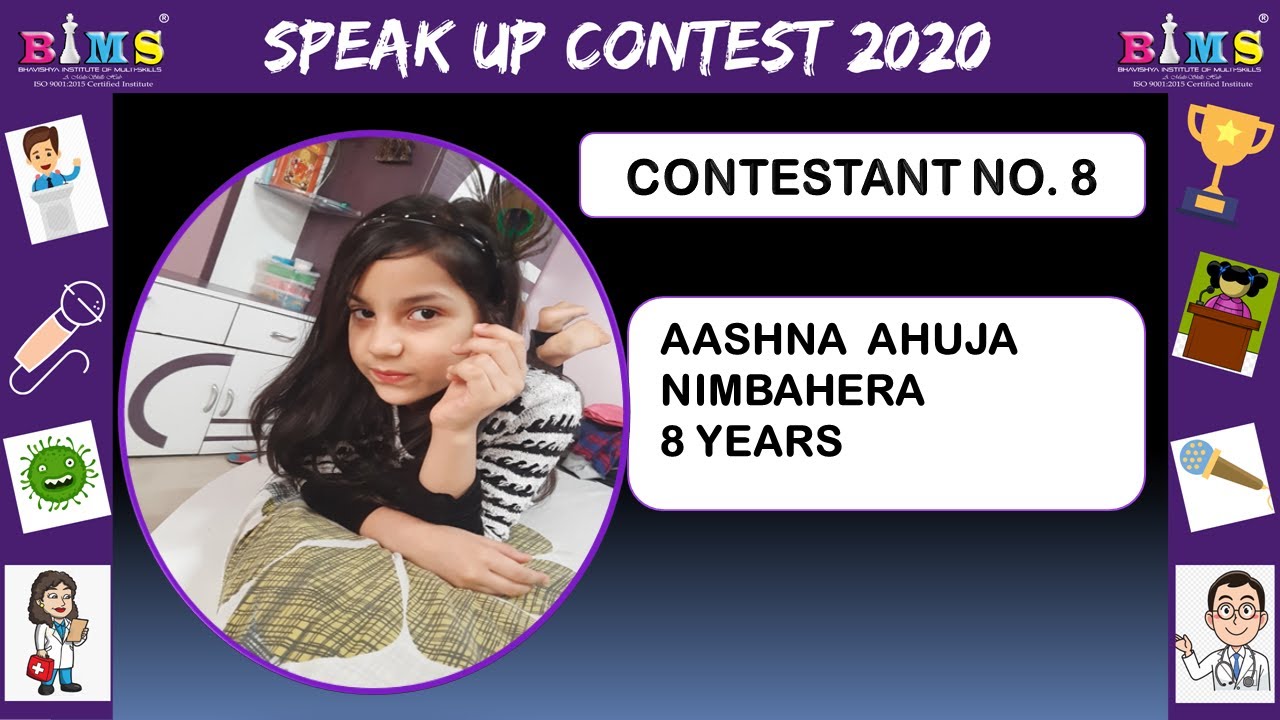 Contestant No.8 AASHNA AHUJA | SPEAK UP CONTEST - 2020 - YouTube