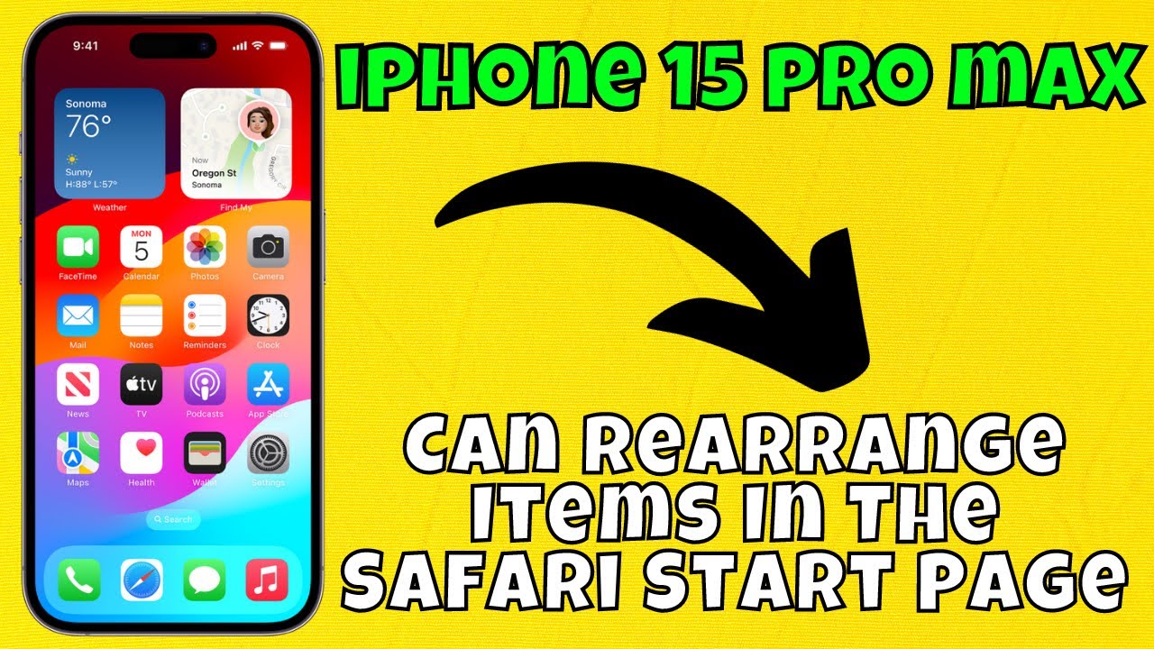 How to Can Rearrange Items In The Safari Start Page iPhone 15 /Pro/Plus ...