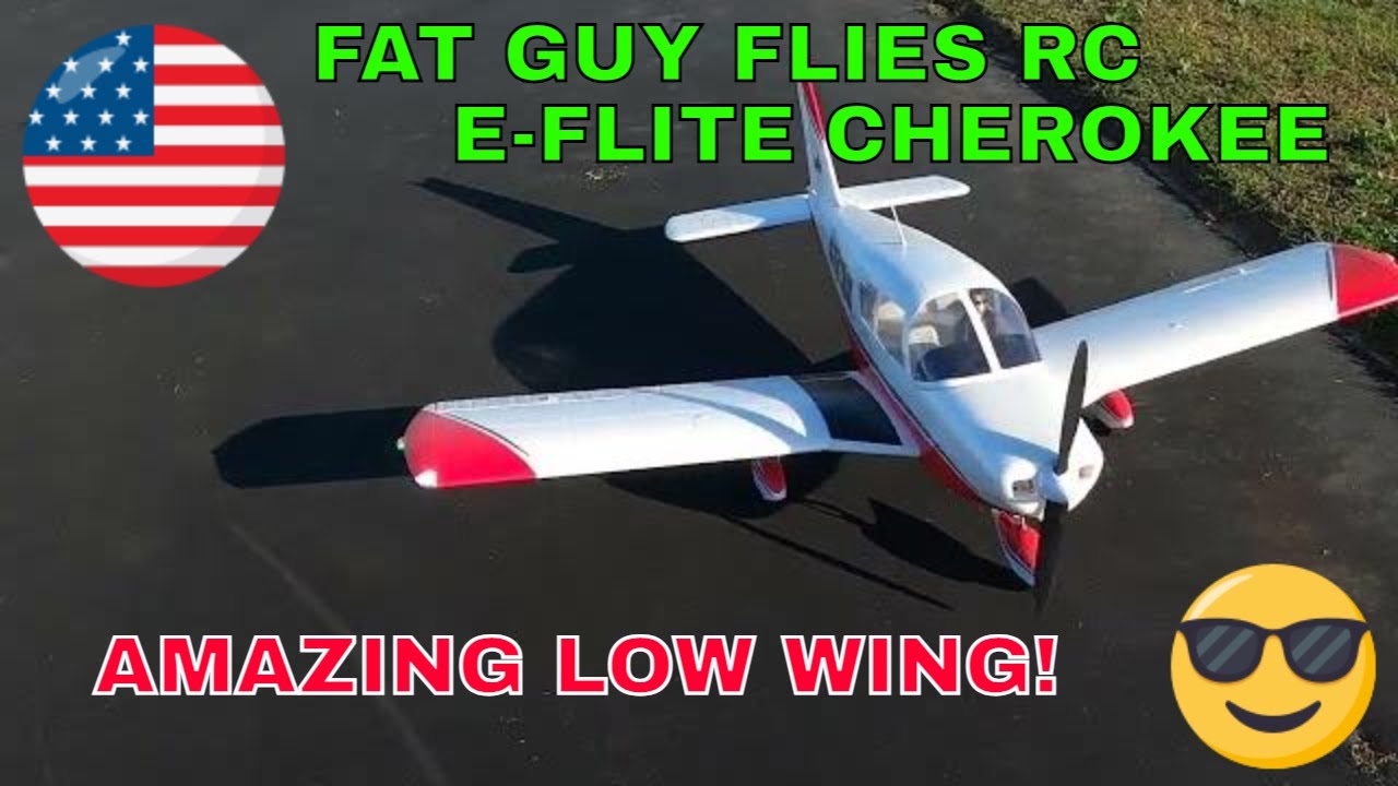 Fat Guy Flies RC -1.3m E-FLITE CHEROKEE-BRIGHT BLUE SKY FLIGHT! - YouTube