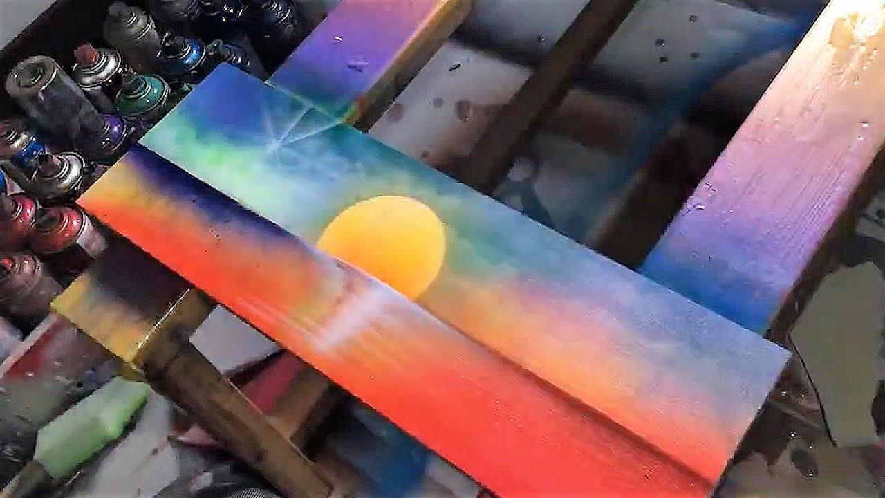 Beautiful Sunset - Mix of colors by Spray Art Eden - YouTube