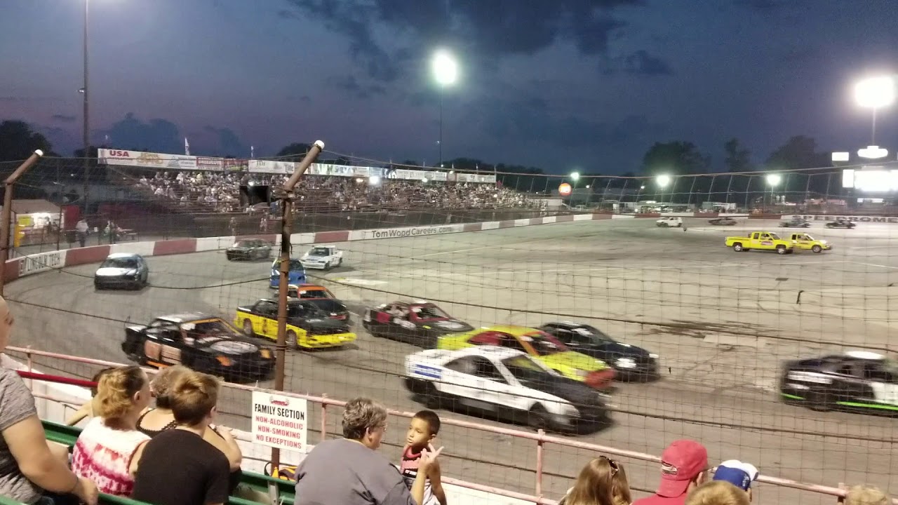 Indianapolis speedrome 4cyl stock 30 plus cars - YouTube