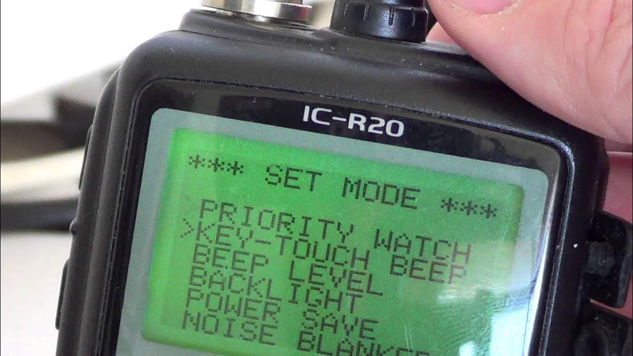 Icom IC R20 - Turning Beeps on and off - YouTube