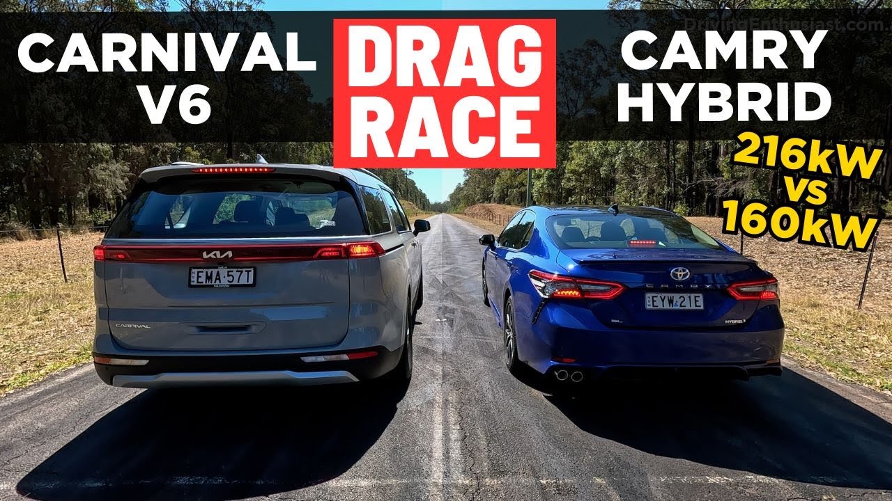 Drag Race: 2023 Toyota Camry vs 2023 Kia Carnival - YouTube