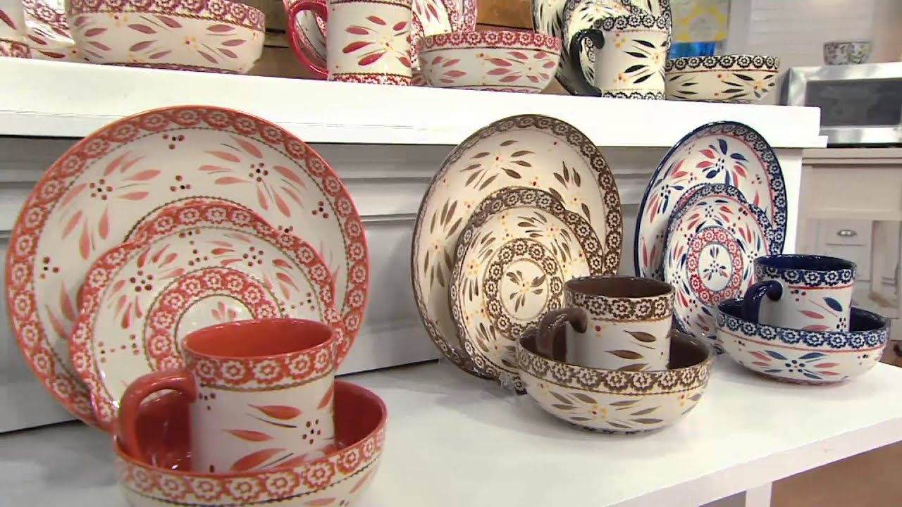 Temp-tations Hand-Painted 16-pc Service for 4 Dinnerware Set on QVC ...