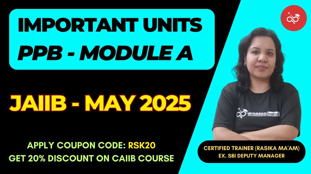 Important Units of PPB | PPB MODULE A | JAIIB MAY 2025 - YouTube